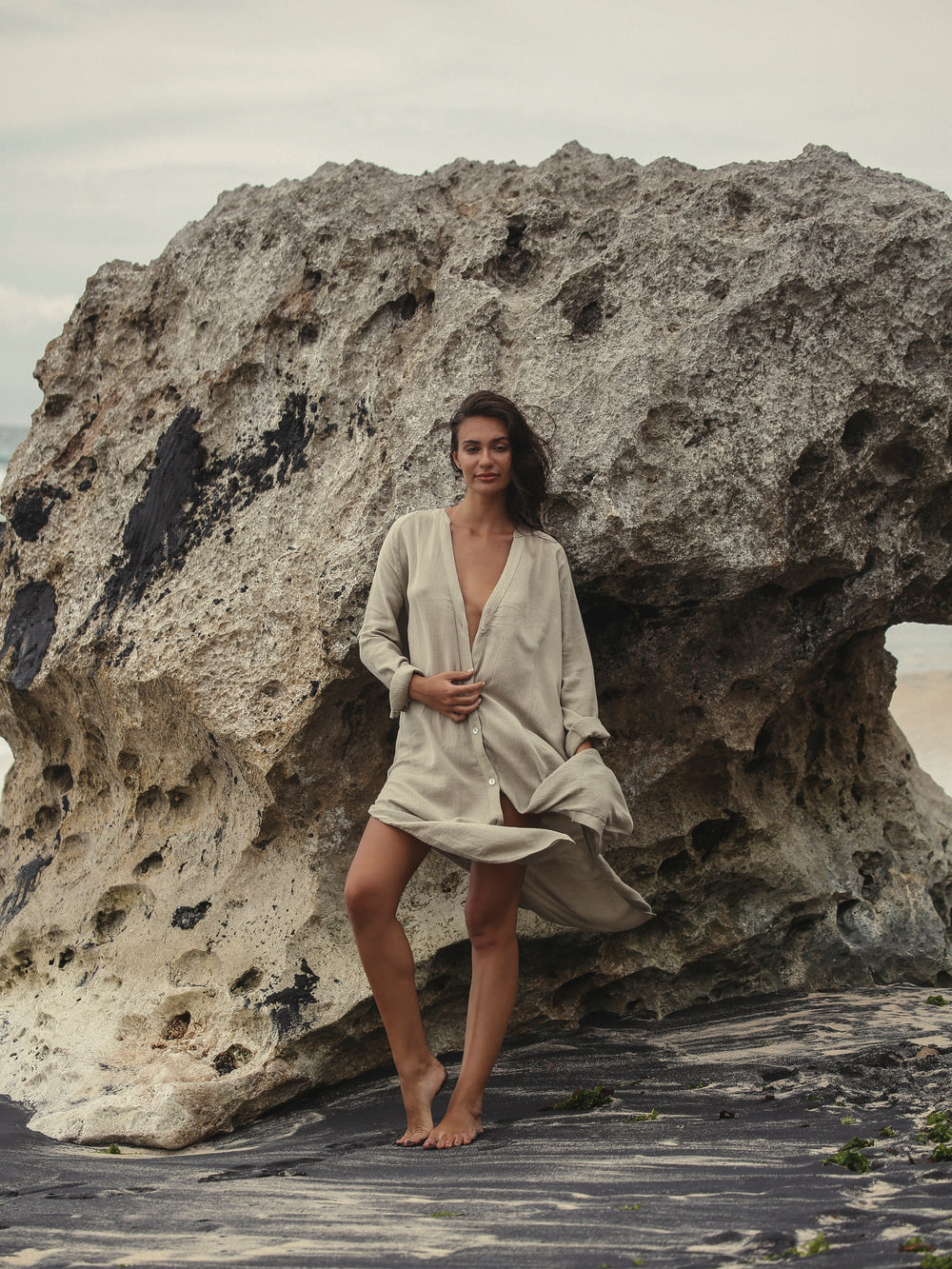 Terra Shirt Dress (Khaki Green) | The Handloom – Andie Swim